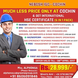 NEBOSH-IGC-COCHIN 263 - GREEN WORLD GROUP INDIA | Nebosh Course | Safety Training | IOSH