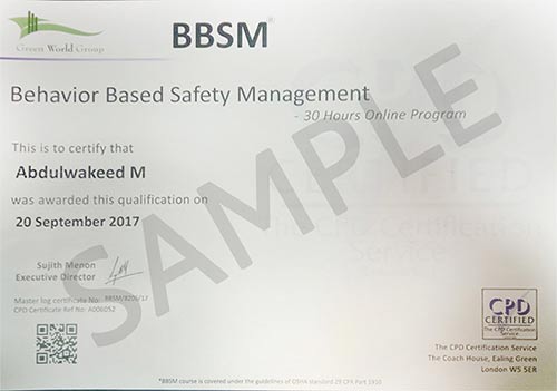 BBSM_sample_certificate - GREEN WORLD GROUP INDIA | Nebosh Course ...