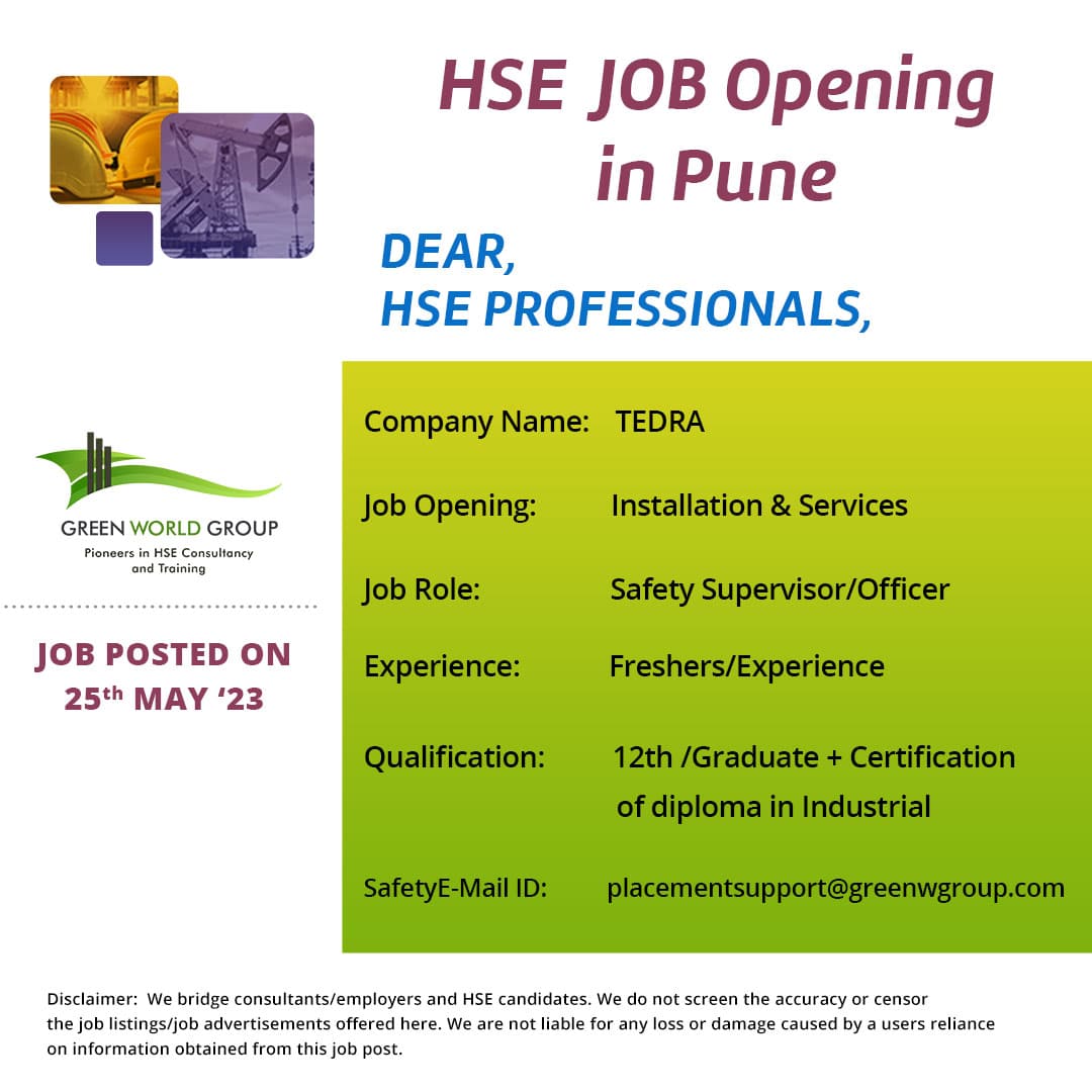 HSE_Job_Openings_25_May_23_SMO - GREEN WORLD GROUP INDIA | Nebosh ...