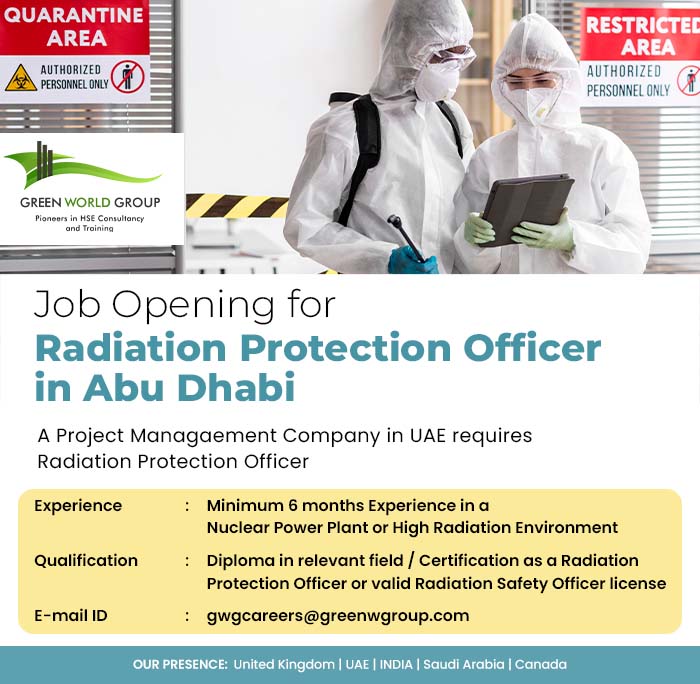 radiation-officer - GREEN WORLD GROUP INDIA | Nebosh Course | Safety ...