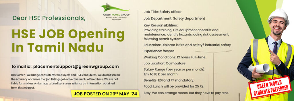 Safety officer jobs in Chennai Kolkata Mumbai Bangalore Hyderabad ...